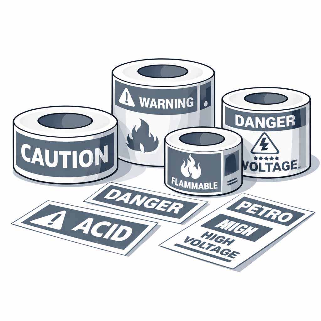 Pre-Printed Warning Labels on Rolls | Safety & Hazard Labels