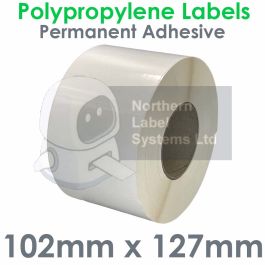 102mm x 127mm Polypropylene Labels - Large Printer