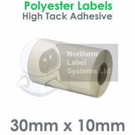 30mm x 10mm Matt Polyester Labels - Small Roll