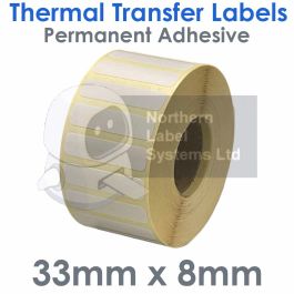 33mm x 8mm Thermal Transfer Labels