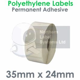 35mm x 24mm Matt White Polyethylene Labels | Northern Label Systems
