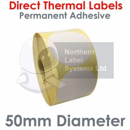 50mm Diameter Direct Thermal Labels