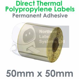 50mm x 50mm Direct Thermal Polypropylene labels for Mobile Printers
