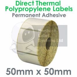 50mm x 50mm Direct Thermal Polypropylene Labels