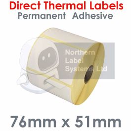 76mm x 51mm Direct Thermal Labels - 1,000 per roll