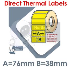 Yellow Star Printer Labels 76mm x 38mm