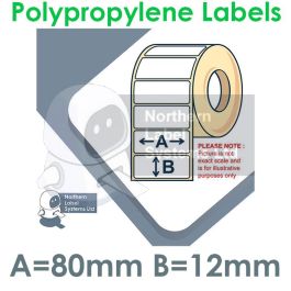 80mm x 12mm Polypropylene Labels | Northern Label Systems