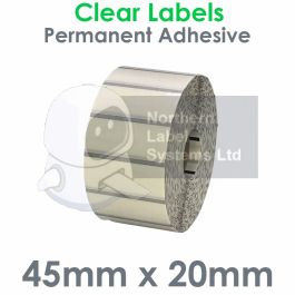 Clear Labels 45mm x 20mm - Small Roll