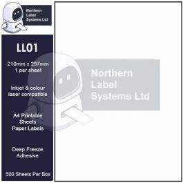 Freezer Adhesive LL01-DF A4 Sheets of Labels