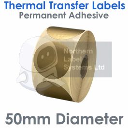 50mm Diameter Gold Thermal Transfer Labels