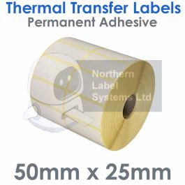 50mm x 25mm 2 Across Thermal Transfer Labels | Northern Label Systems