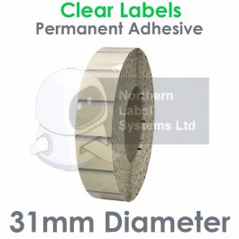 Clear Labels 31mm Diameter - Large Roll