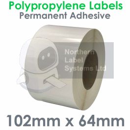 Waterproof Polypropylene Labels 102mm x 64mm - Large Roll