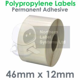 Polypropylene Labels 46mm x 12mm - Small Roll