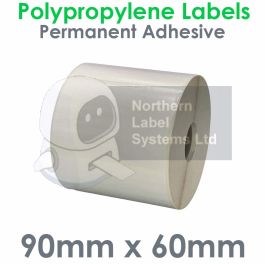 90mm x 60mm Polypropylene Labels - Small Roll