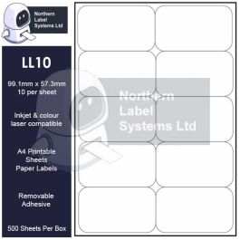 Removable Adhesive LL10-REM A4 Sheets of Labels