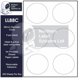 Removable Adhesive LL88C-REM A4 Sheets of Labels
