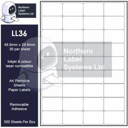 Removable Adhesive LL36-REM A4 Sheets of Labels