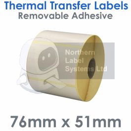 Removable Adhesive Labels 76mm x 51mm - Small Roll