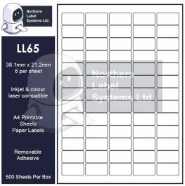 Removable Adhesive LL65-REM A4 Sheets of Labels