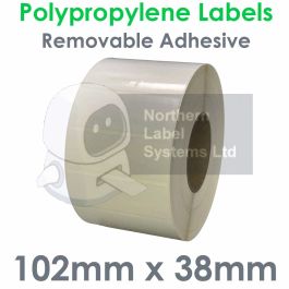 Removable Adhesive Labels Polypropylene 102mm x 38mm