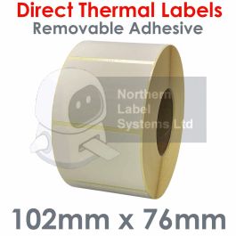 102mm x 76mm Direct Thermal Labels with Removable Adhesive