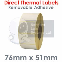 76mm x 51mm Direct Thermal Labels with Removable Adhesive - Large Roll