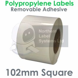 Removable Polypropylene Labels 102mm x 102mm - Large Roll