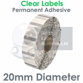 Clear Polypropylene Label 20mm Diameter - Small Roll