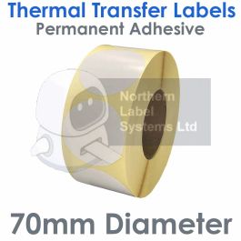 70mm Diameter Thermal Transfer Labels - Large Roll