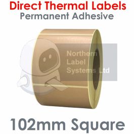 Tan Direct Thermal Label 102mm x 102mm - Large Roll