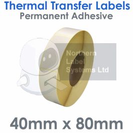 40mm x 80mm Thermal Transfer Labels - Large Roll
