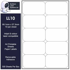 Removable Adhesive LL10-REM A4 Sheets of Labels